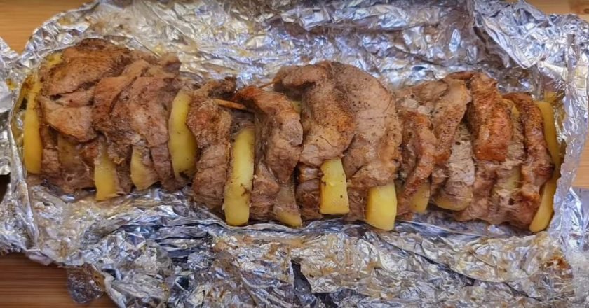 Шашлык из картошки с мясом в духовке - Со Вкусом